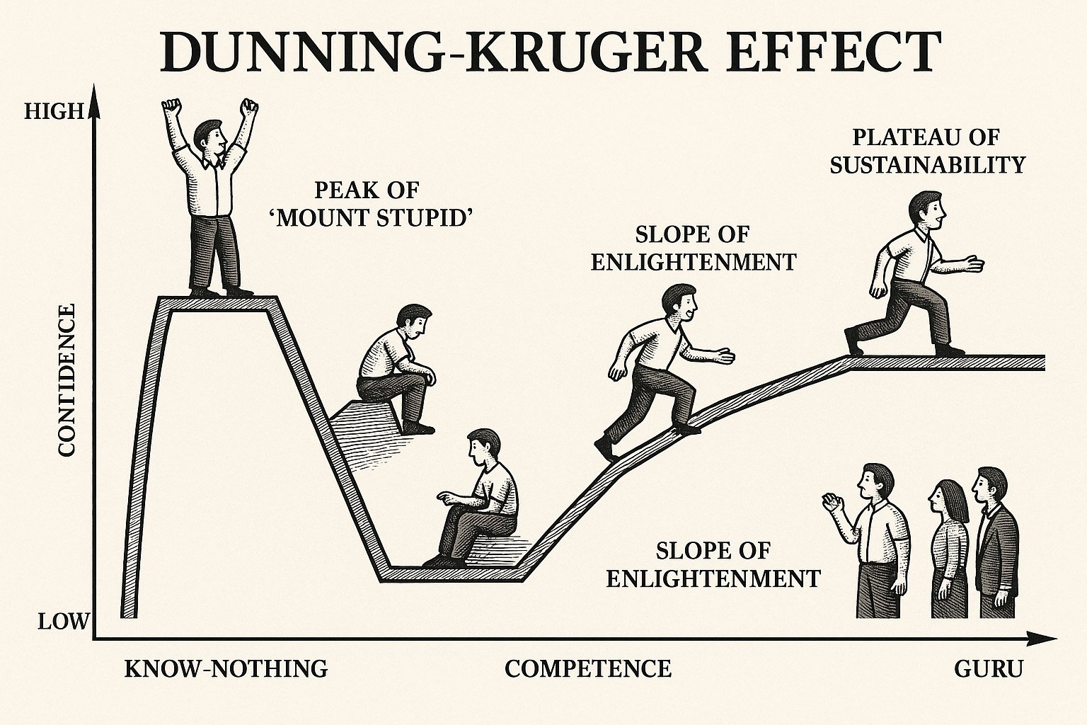 Voel je je overweldigd als leider? Het Dunning-Kruger-Effect uitgelegd